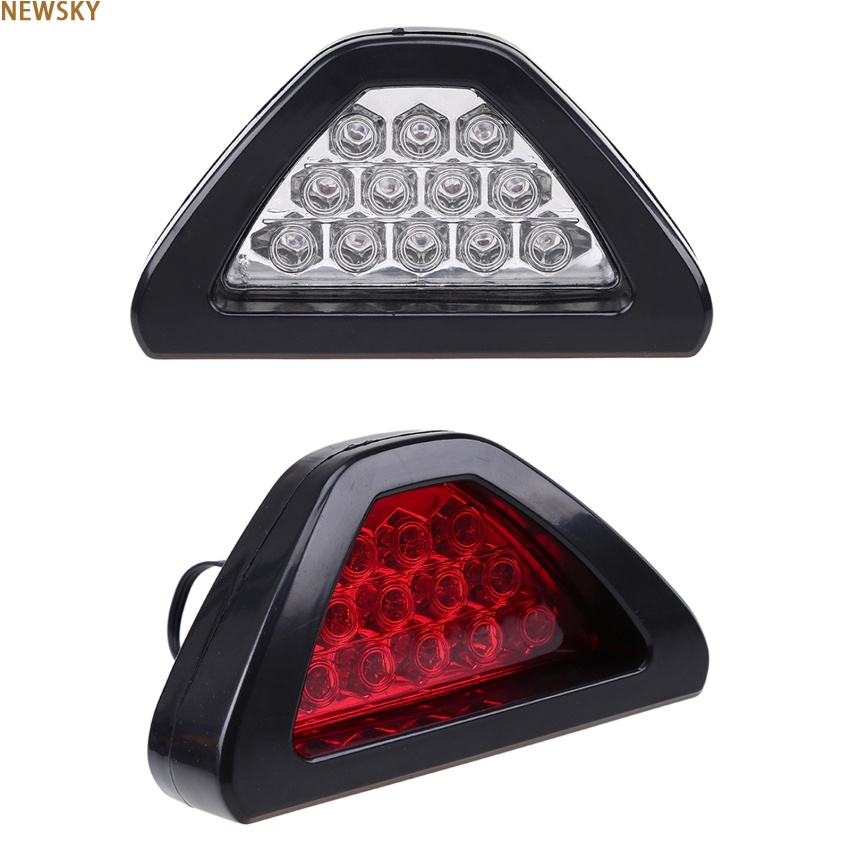 Universal Brake Signal Lamp F1 Style Triangle Sporty 12Led Rear Fog ...