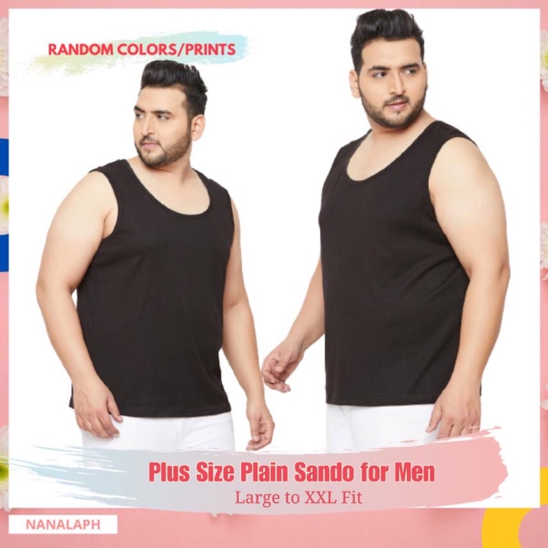PLUS SIZE Plain Cotton Sando for Men [Large to XXL] - William | Shopee ...