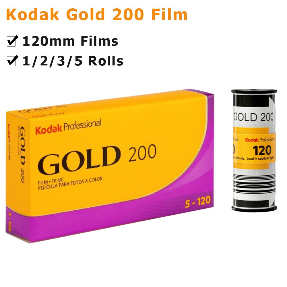 1/2/3/5 Rolls Kodak Gold 200 Professional IOS 200 Color Film 120mm ...