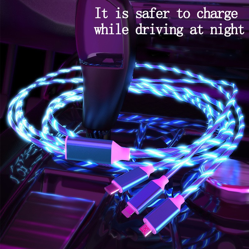 One-to-three streamer data cable fast charging cable suitable for Apple ...