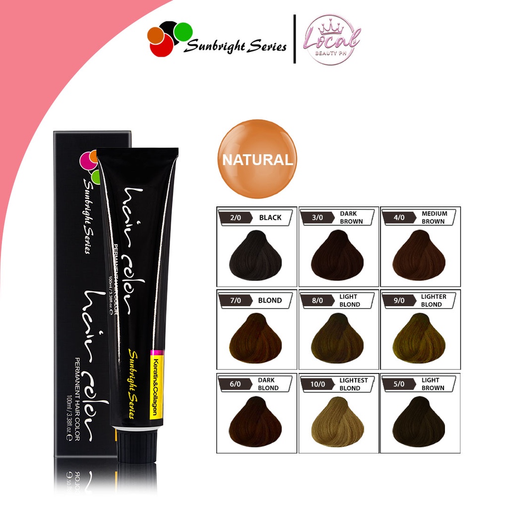 Sunbright Series Keratin Hair Color (Black, Brown,Medium Brown,Blond ...