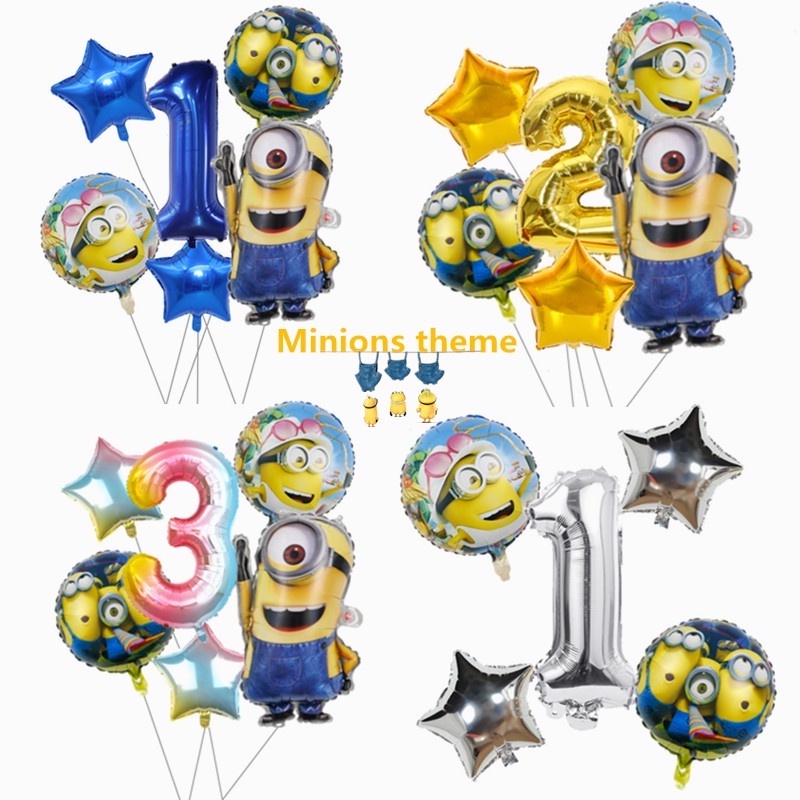 Minions Theme Party Balloons Decoration Set Cartoon Themed Despicable ...