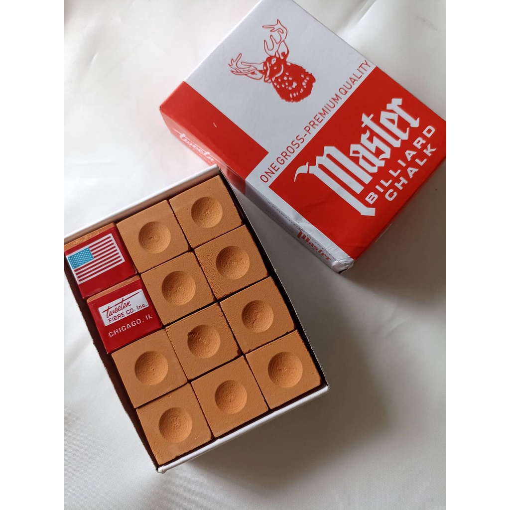 6dz. Master Brown Billiard Cue Chalk / Tisa ng tako sa bilyaran / Gamit ...