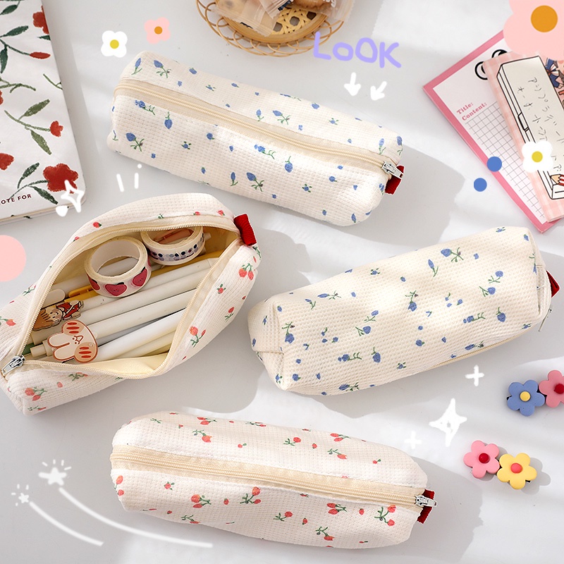 Fresh Style Floral Pencil Bag Pecil Case INS Cute Pen Pouch Storage ...