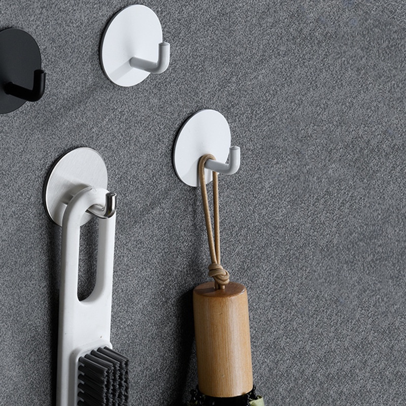 Adhesive Hooks Round 304 Stainless Steel Towel Hook Wall Hanger Stick ...