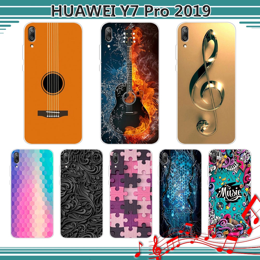 For HUAWEI Y7 Pro 2019 Phone Case Silicone Tpu Case Music Design ...