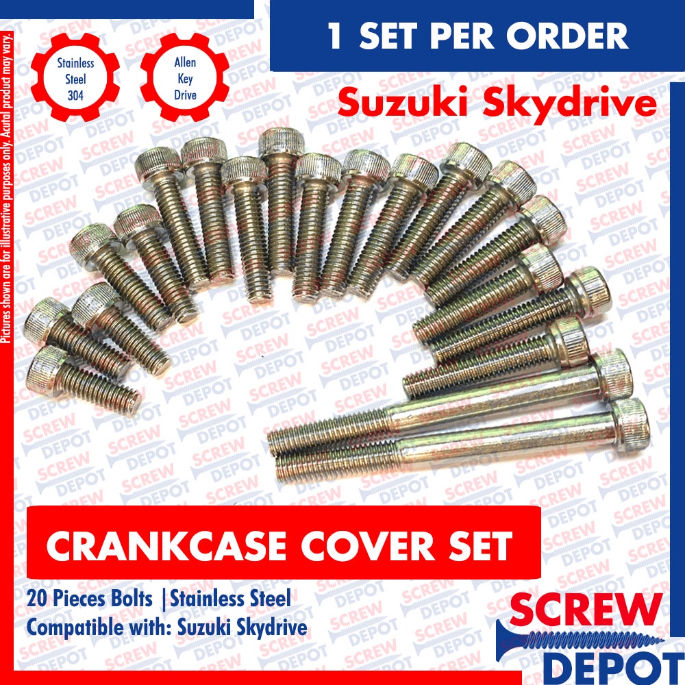 Crankcase Cover Bolt Set - Suzuki Skydrive ( Motorcycle - Screw Depot ...