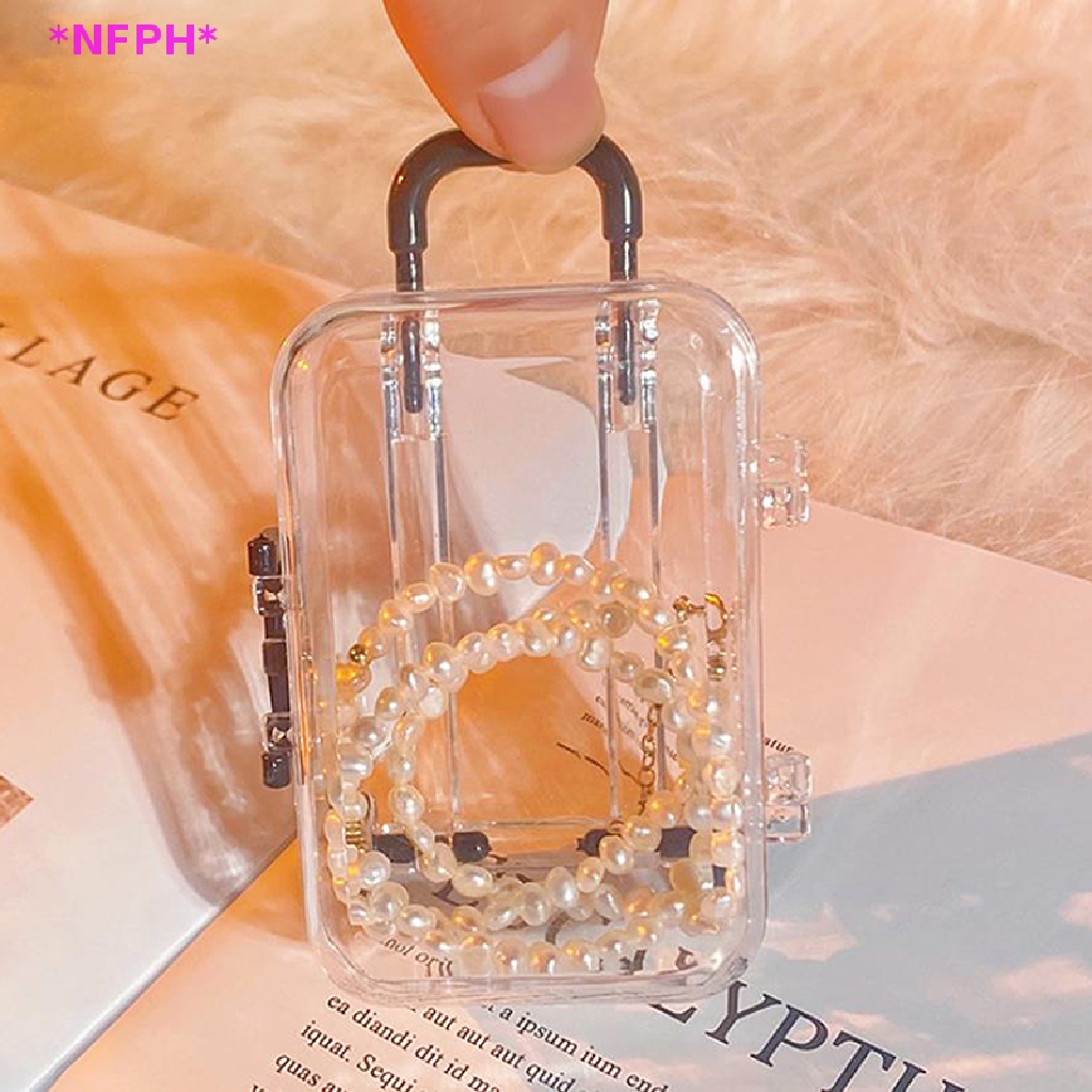 CKFR Mini Suitcase Style Storage Box Jewelry Storage Case Earrings ...