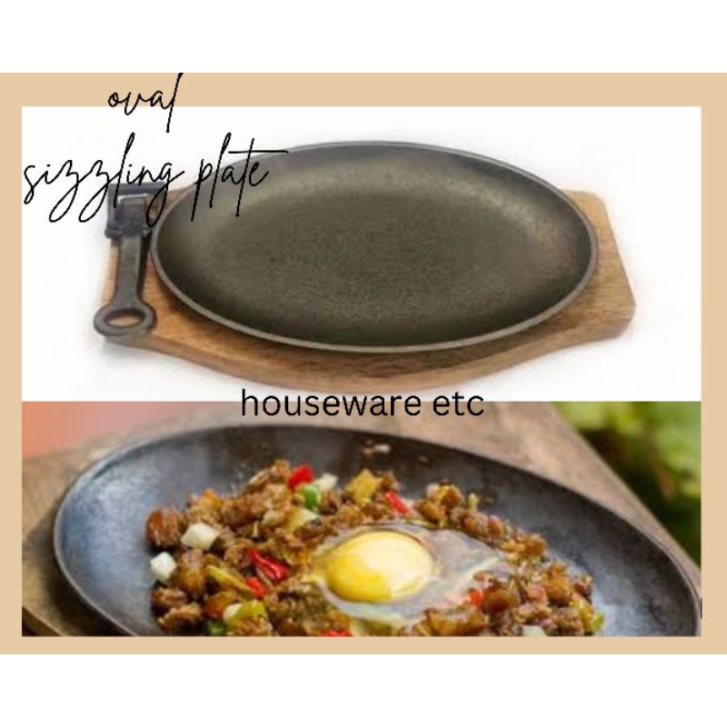 CAST IRON SIZZLING PLATE WITH FREE HANDLE | Shopee Philippines