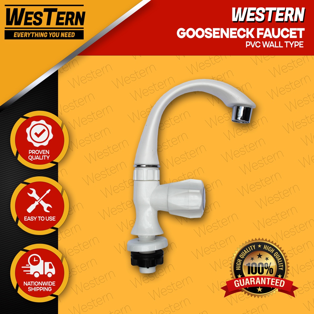 WESTERN PVC Gooseneck Faucet Deck Type | Shopee Philippines