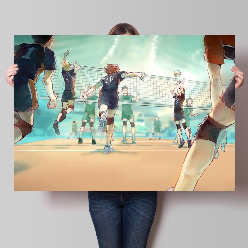 Volleyball Boy Anime Poster Merchandise Hyuga Shoyo Kageyama Feixo Two ...