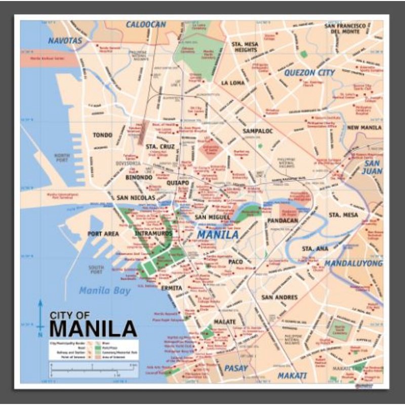 TARPAULIN POSTER MANILA CITY MAP 3X3ft | Shopee Philippines