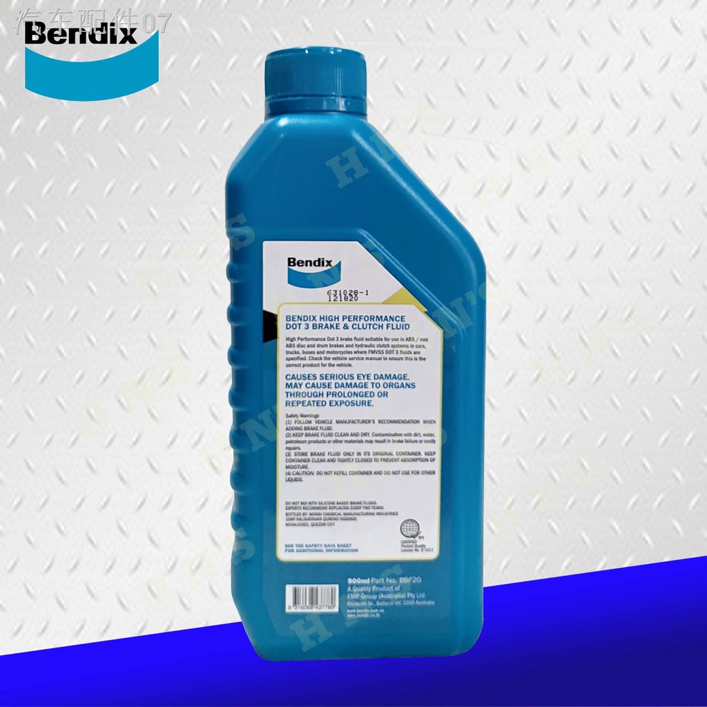 Brake FluidsBendix High Performance DOT 3 Brake and Clutch Fluid 900ml | Shopee Philippines
