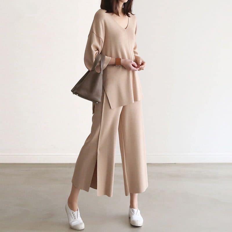 Only.Fashion Korean Knitted Terno Pants #0986 0986 | Shopee Philippines
