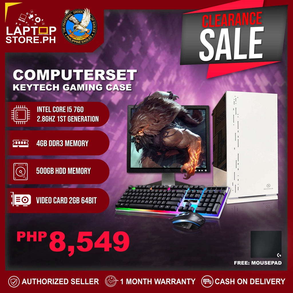 Computer Set Keytech Gaming Case Core i5 760 2.8ghz 4gb 500gb HDD Video ...