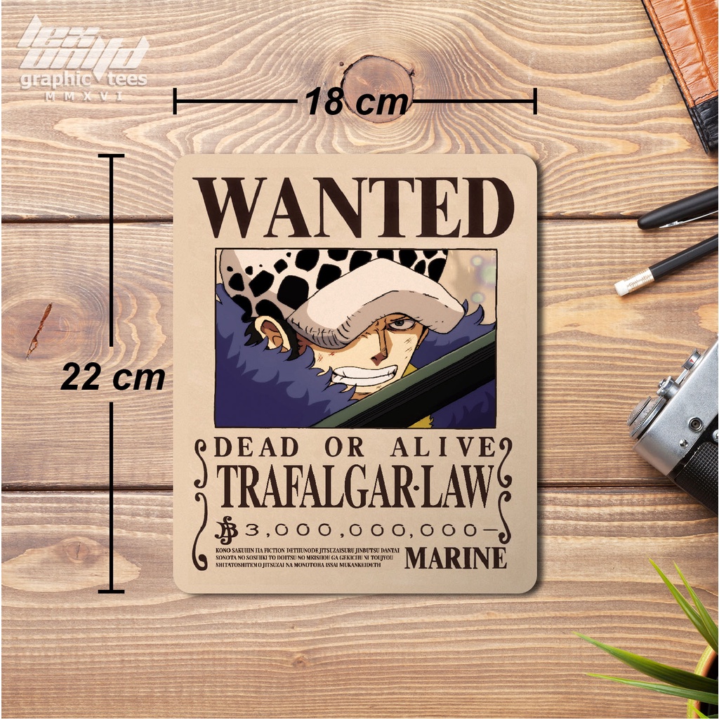 One Piece Custom Mouse Pad (Trafalgar Law Wanted Poster) | Shopee ...