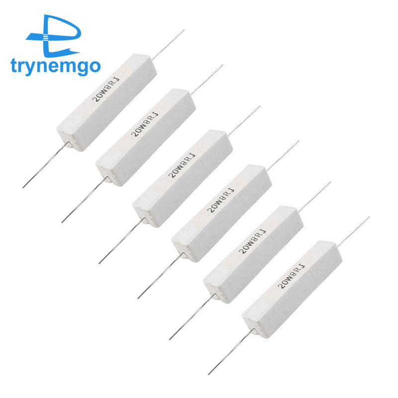 6 Pcs Wire Wound Ceramic Cement Resistor 8 Ohm 20W 5% | Shopee Philippines