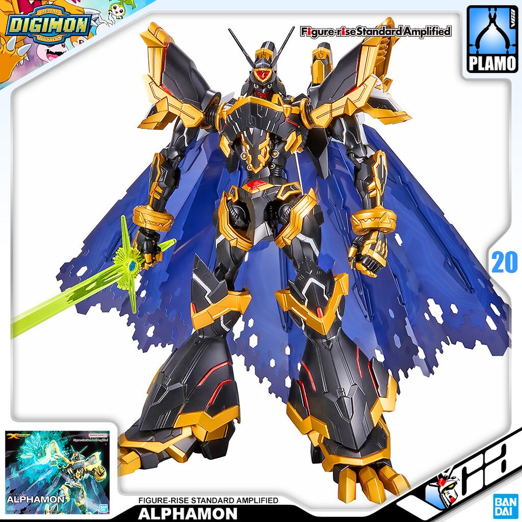 ️ BANDAI FIGURE-RISE STANDARD AMPLIFIED ALPHAMON FIGURE RISE Digimon Adventure Assembled Model ...