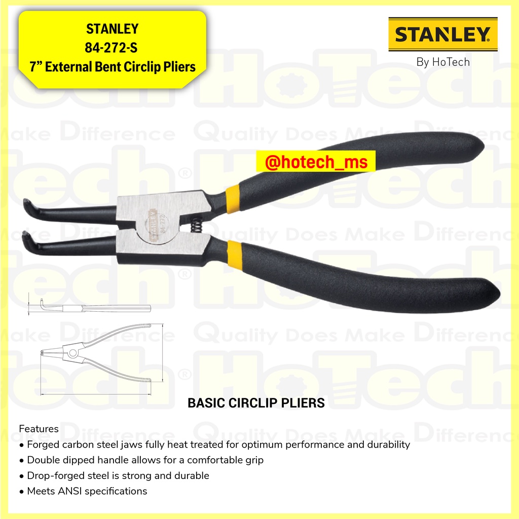 STANLEY|84-272-S 7” External Bent Circlip Pliers|STANLEY Pliers | Shopee Philippines
