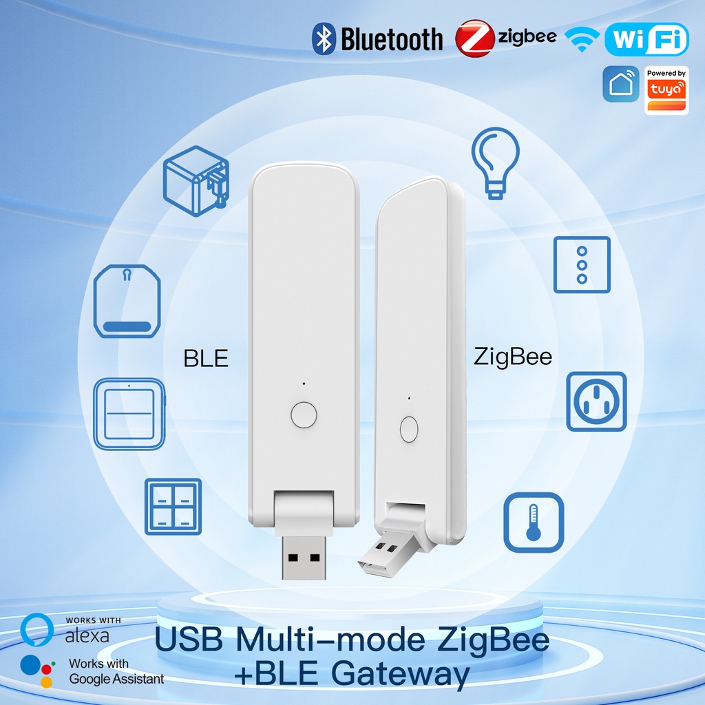 Aubess Tuya Smart USB Multi-mode Gateway Bluetooth + ZigBee Wireless Hub Control Smart Home ...