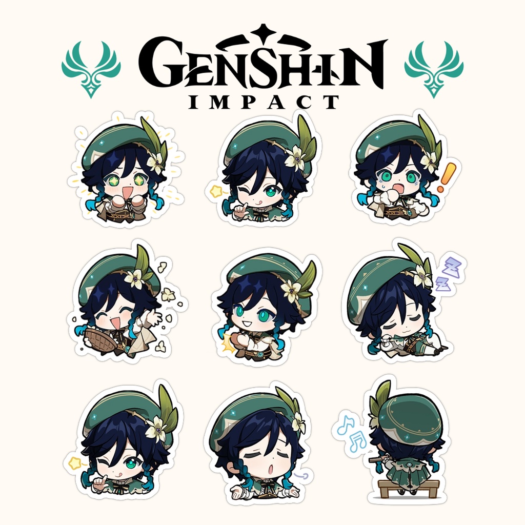 Genshin Impact Venti Emoji Sticker Set (9pcs) | Shopee Philippines