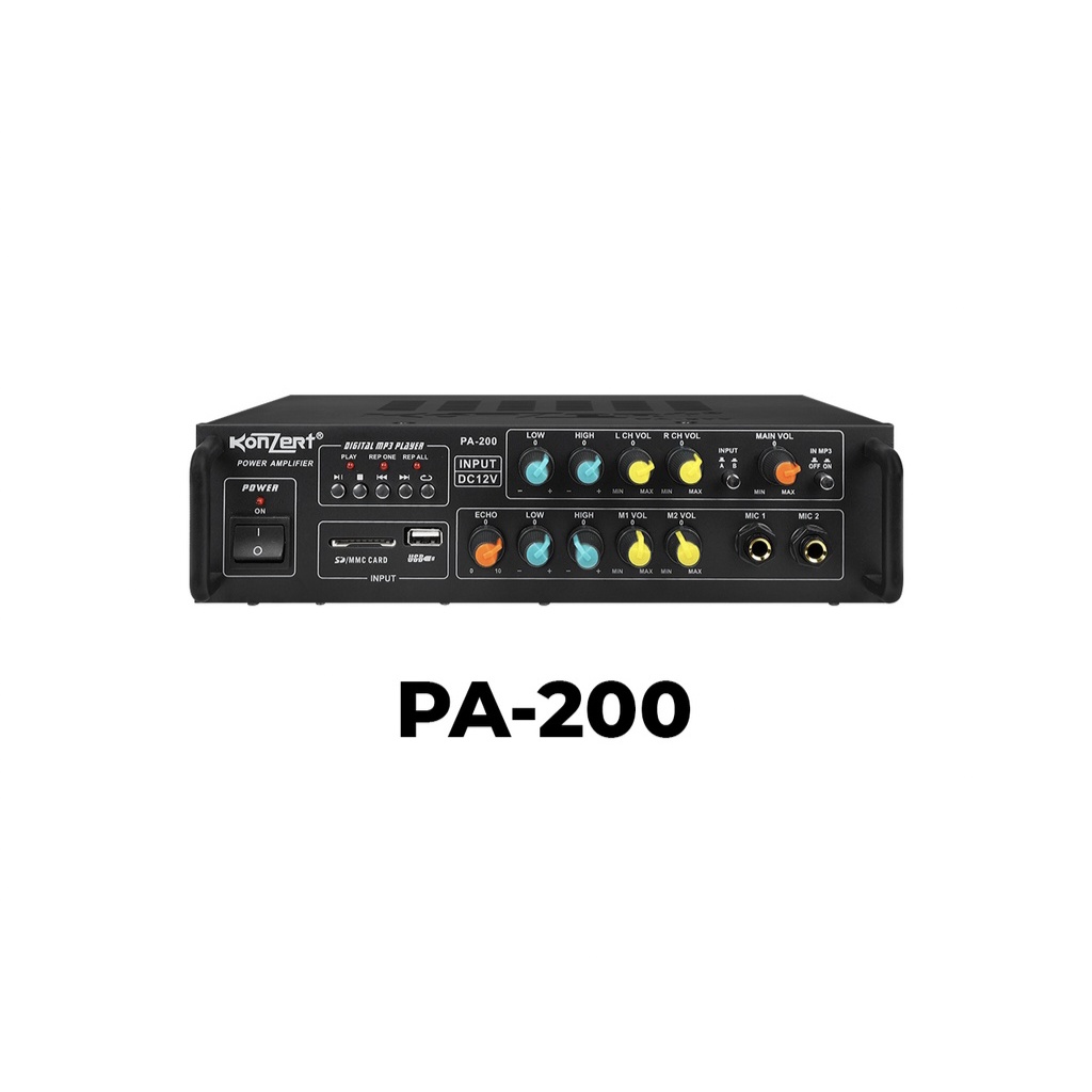 Konzert PA-200+ PA Amplifier with Bluetooth ( 250 Watts x 2 ) | Shopee ...