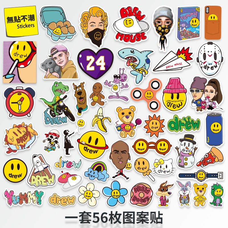 Sticker #JustinBieber Sticker Smiley Drewhouse Sticker Suitcase Luggage ...