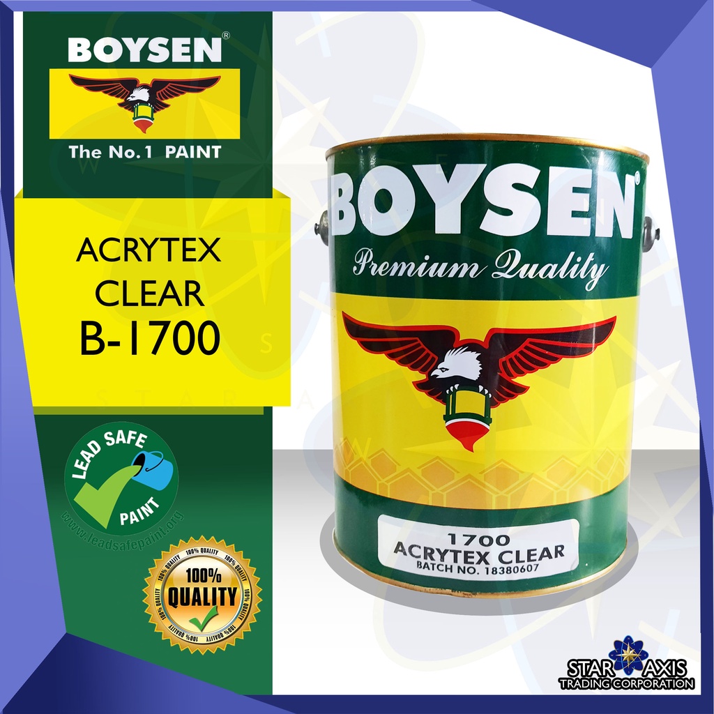 BOYSEN ACRYTEX CLEAR B-1700 4L | Shopee Philippines