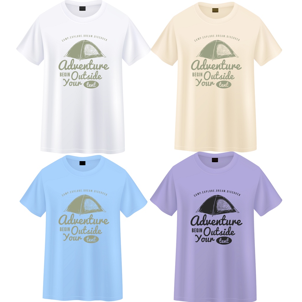 OUTDOOR ACTIVITY T-SHIRT DESIGNS (ADVENTURE BEGINS OUTSIDE YOUR TENT ...