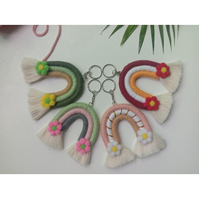 macrame rainbow keychain...(for souvenir) | Shopee Philippines