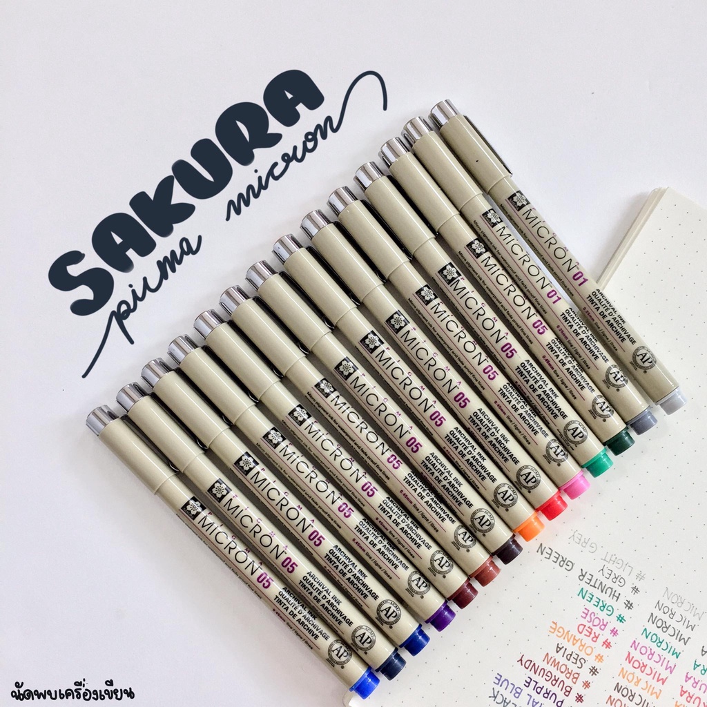 SAKURA PIGMA MICRON PEN Waterproof Line 1 Blue Red Green (Quantity 1 ...
