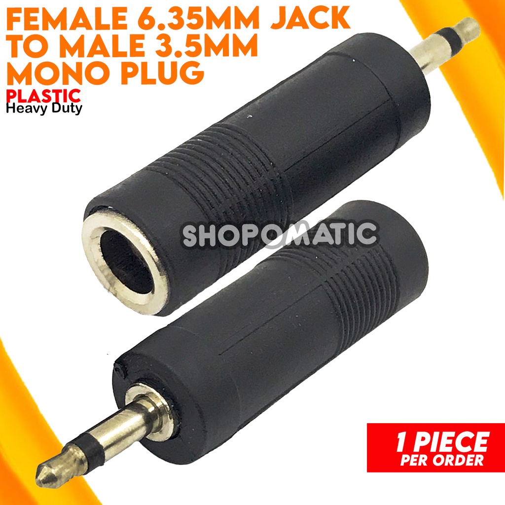 SHOPO 6.35mm Female to 3.5mm Mono Male Adapter – Audio Converter for ...