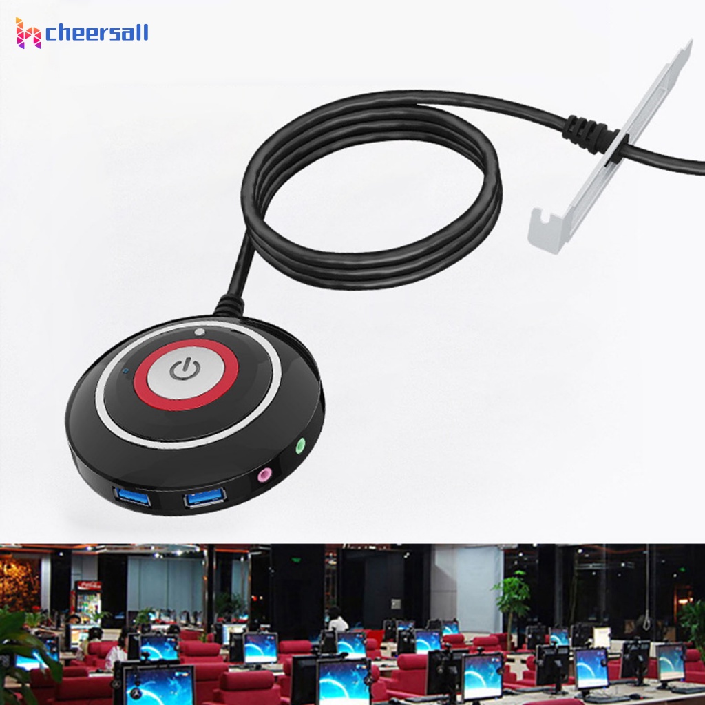 cheer| PC Power Button Switch Desktop Host External Start Button Dual ...