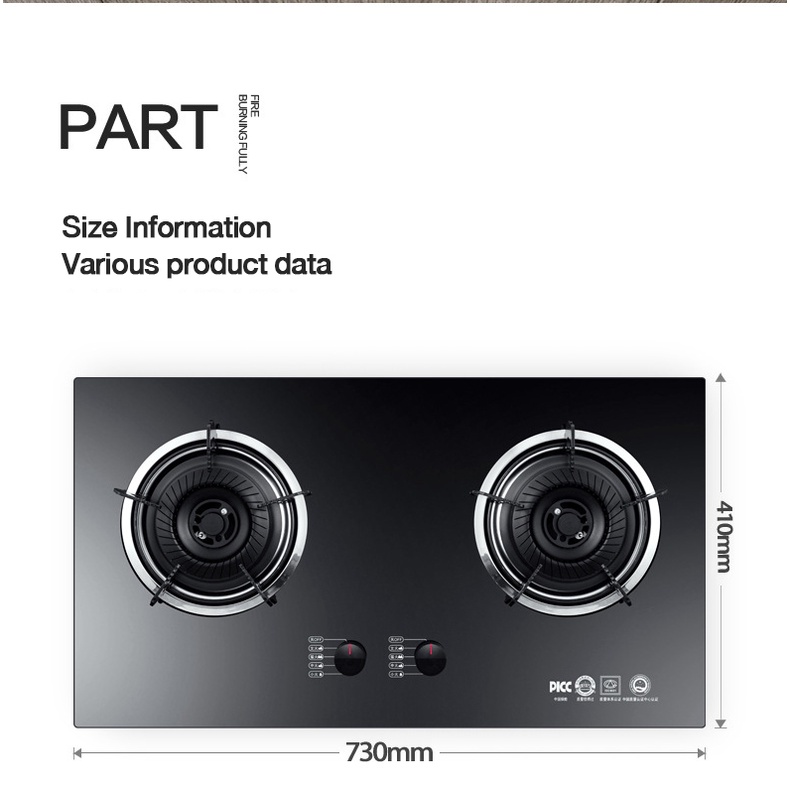 Two-head gas stove home embedded double-burner gas stove big fire ...
