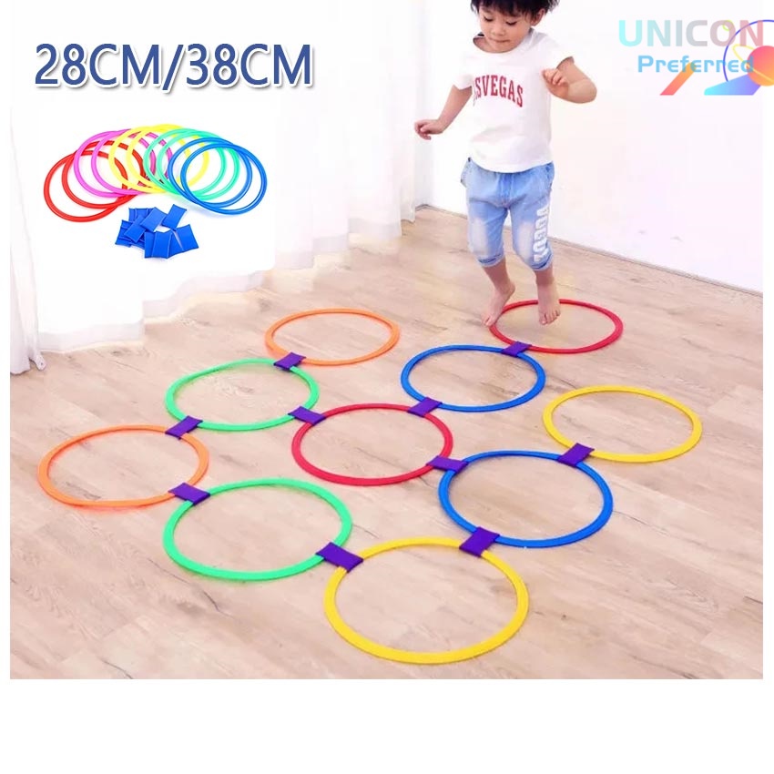 10pcs Lattice Jumping Rings Set Game Hoops Outdoor Kids Physical ...