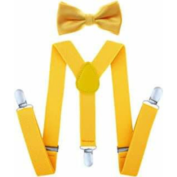 yellow bowtie & suspender | Shopee Philippines