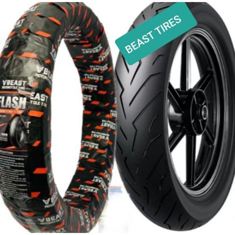 BEAST TIRES TL FLASH 6240= 110/80/14 & 140/70/14 AEROX ( FREE PITO ...