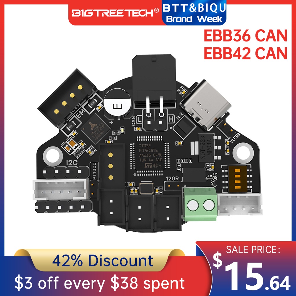 BIGTREETECH EBB36 EBB42 CAN Onboard TMC2209 Driver MAX31865 ADXL345 ...