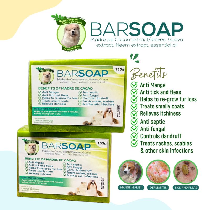 Organic Madre De Cacao Bar Soap For Dog Cat Anti Mange, Anti-Fungal ... Organic Madre De Cacao Bar Soap For Dog Cat Anti Mange, Anti-Fungal ...