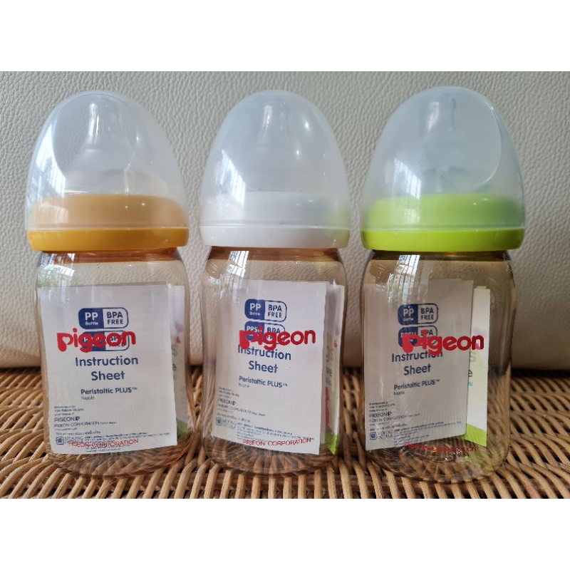 Pigeon Tea Color Wide Neck Bottle 5 Oz. With Soft Touch Teat And Non ...