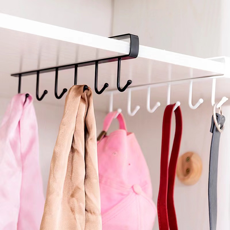 COD Cabinet Magic Storage Rack 6 Hooks Kitchen Seamless Nail Free Hooks ...