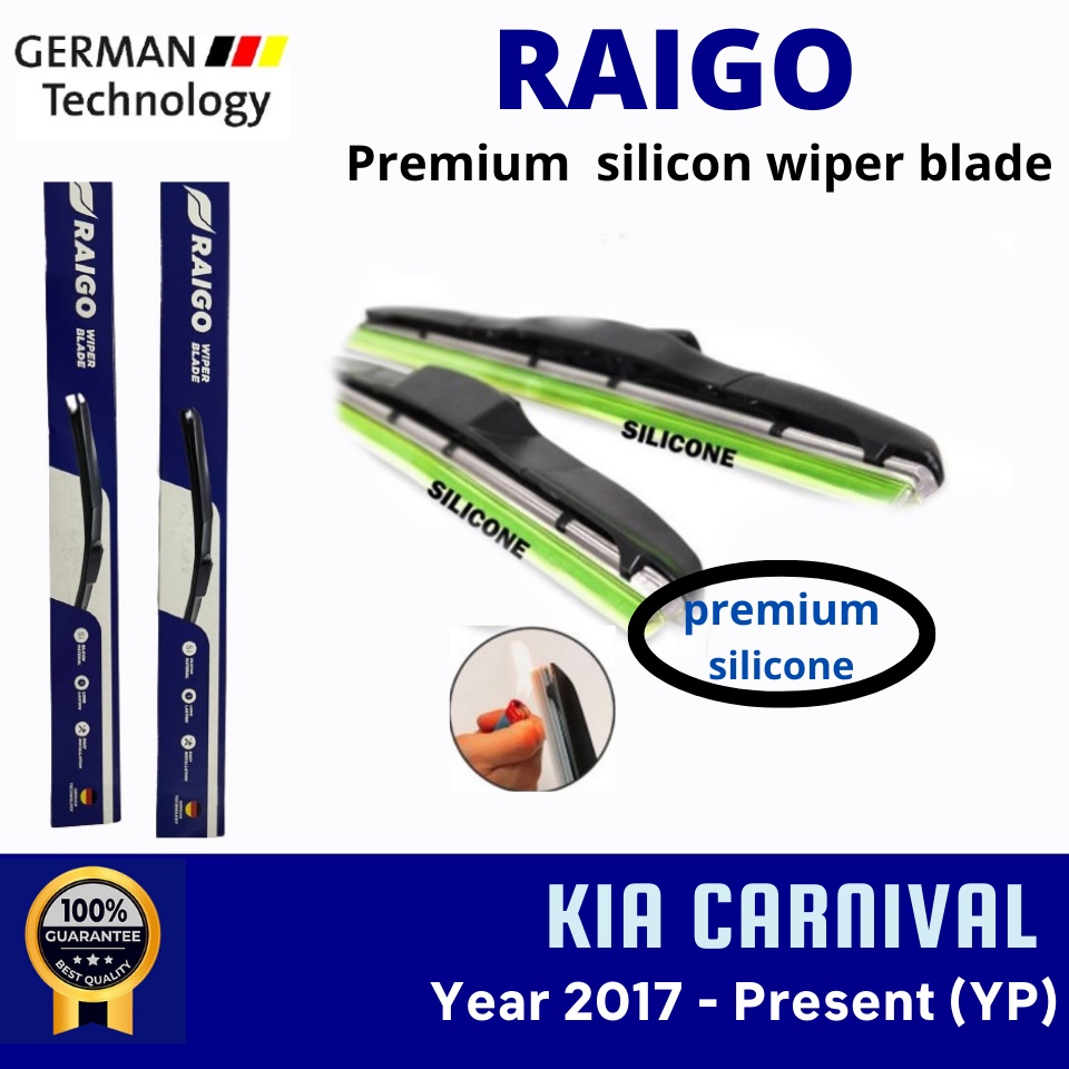 GERMANY RAIGO Premium Silicone Wiper Blades - Kia Carnival YP 2017 ...