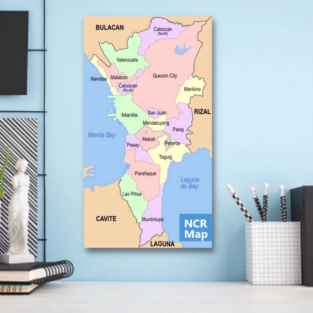 Laminated National Capital Region Map, NCR Map for Kids, Learners, Students and Educators ...