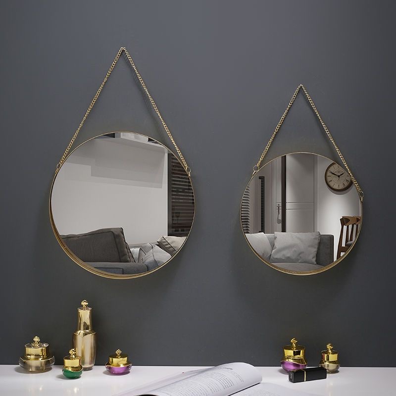 Gladking Wall Hanging Mirror Decor Gold Round Mirror with Hanging Chain ...
