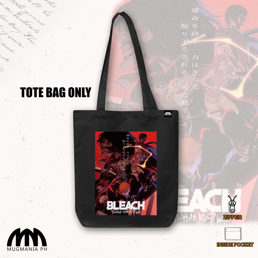 Bleach - Mugmania - Black Tote bag Only (With Zipper) | Shopee Philippines