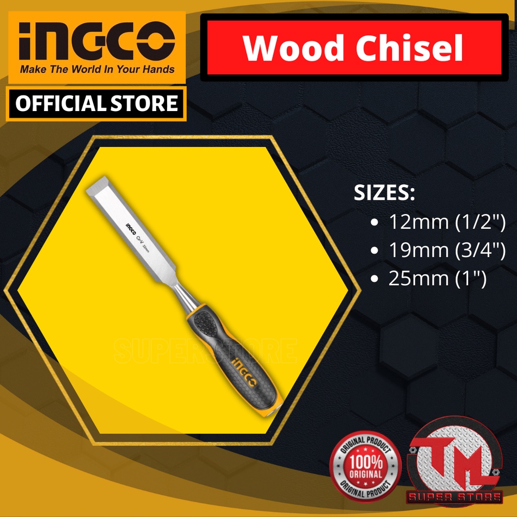 INGCO Chisel Wood Chisel 1/2" / 3/4" / 1" • Tm ss | Shopee Philippines