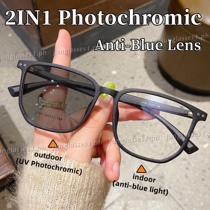 Anti-Blue Photochromic Anti Radiation Glasses Retro rectangle Eyeglass ...