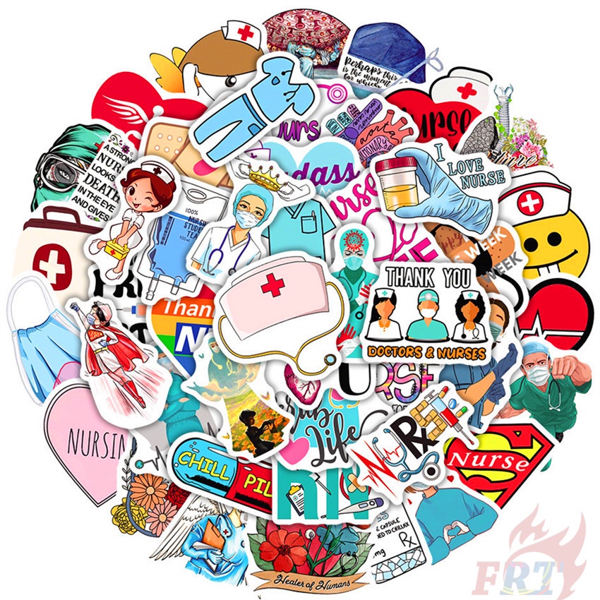 50Pcs/Set Doctor & Nurse Series 01 Stickers DIY Fashion Waterproof ...