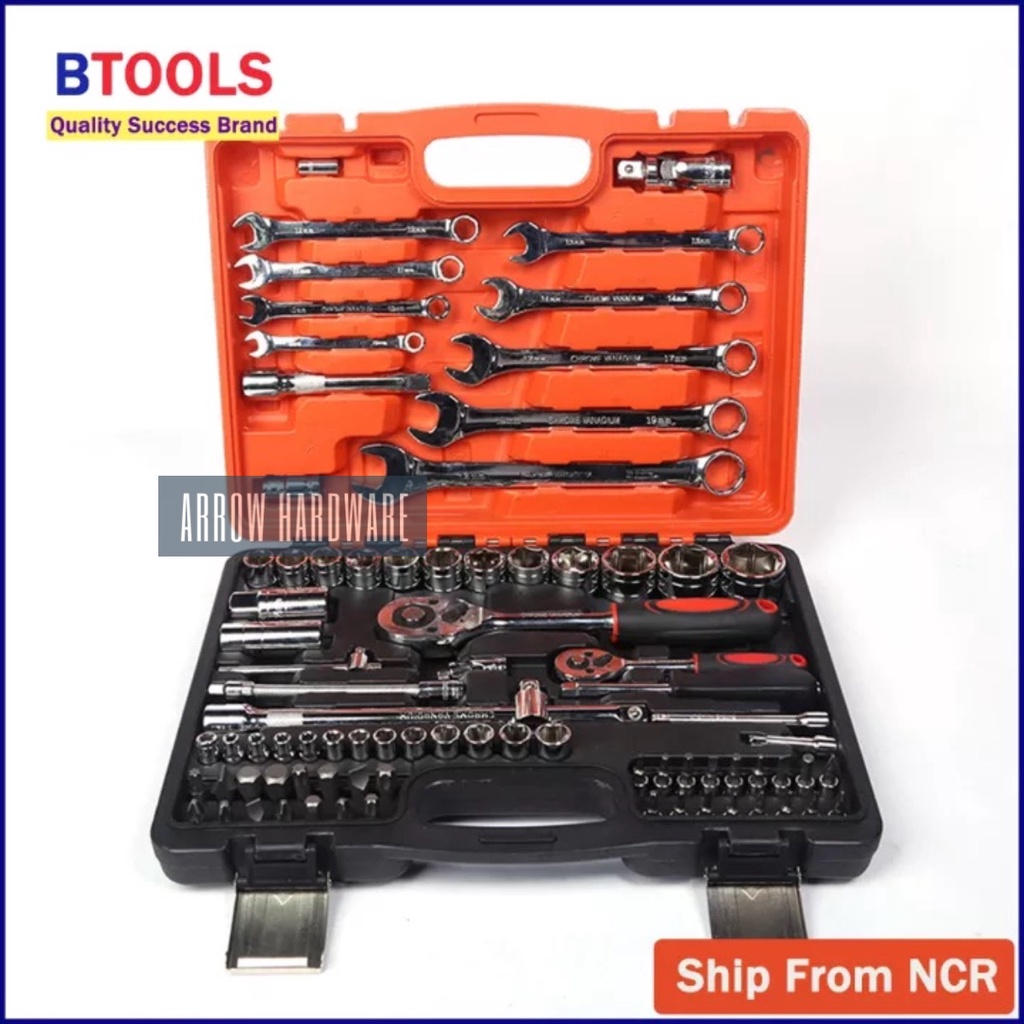 82 PCS Tools Socket Wrench Set Car Tools Set Torque Wrench Tool Box Set ...