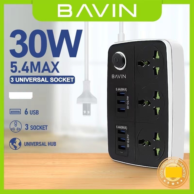 BAVIN Pc588 6USB With 3Power Socket Anti-Static Power Socket | Shopee ...